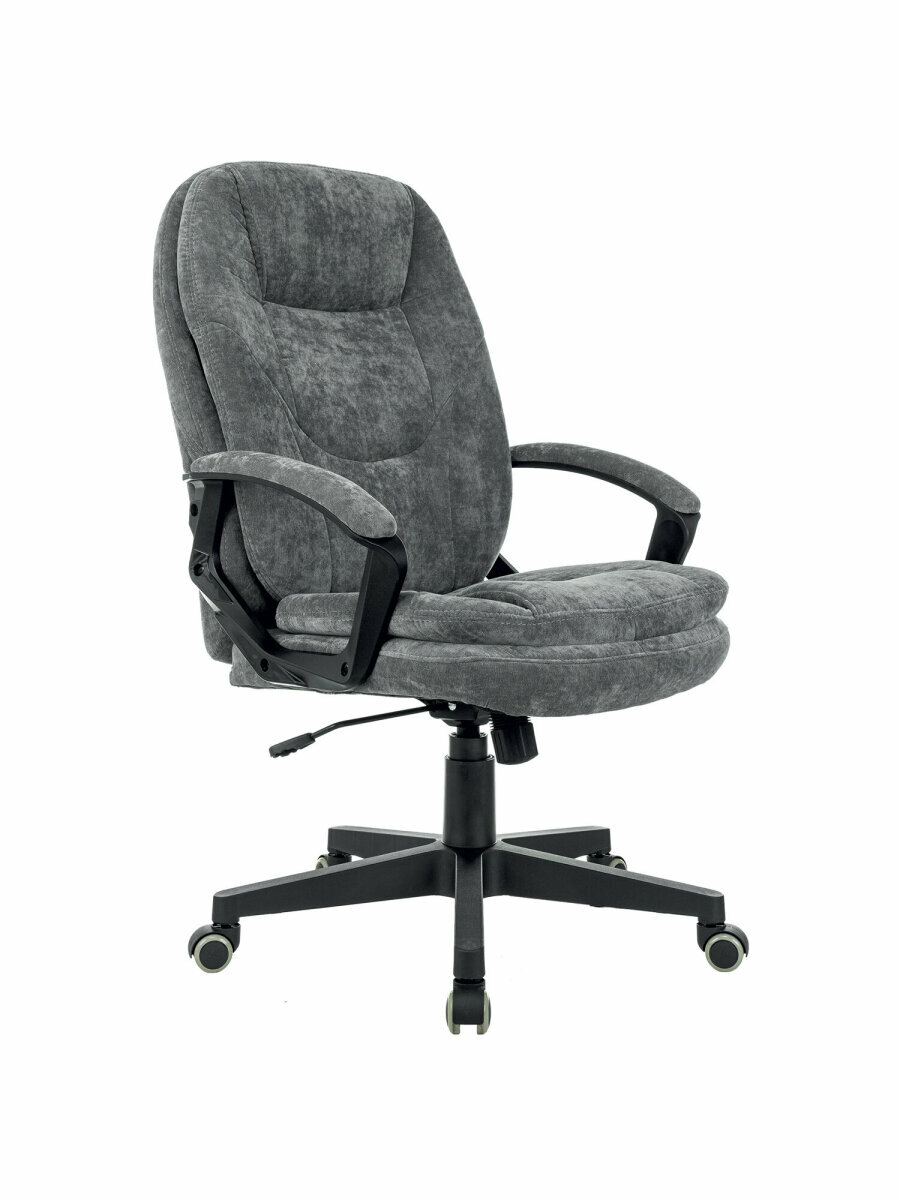 Кресло компьютерное игровое офисное на колесиках тканевое для взрослого, школьника, серое, велюр, пластик, Brabix Premium EX-568, 533013