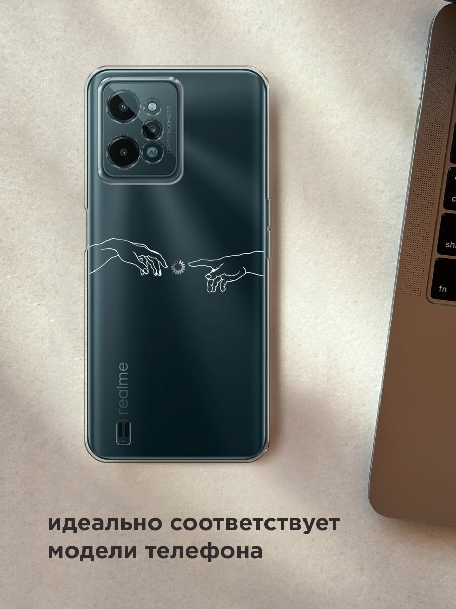 Чехол на Realme C31 / Реалми C31 с принтом "Загрузка творения", прозрачный — фото 1