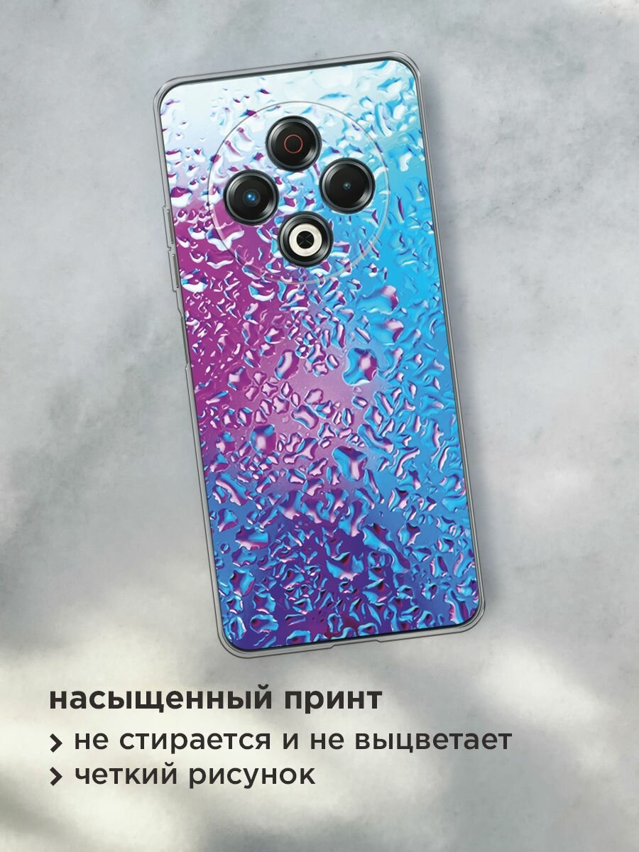Чехол на Tecno Spark 30 / Текно Спарк 30 с принтом "Капли на стекле" — фото 1