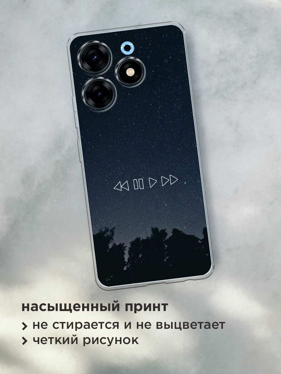 Чехол на Tecno Spark 10 Pro / Текно Спарк 10 Про с принтом "Космическая музыка" — фото 1