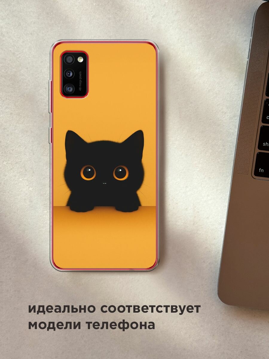 Чехол на Samsung Galaxy A41 / Самсунг Галакси А41 с принтом "Контрастный котик" — фото 1