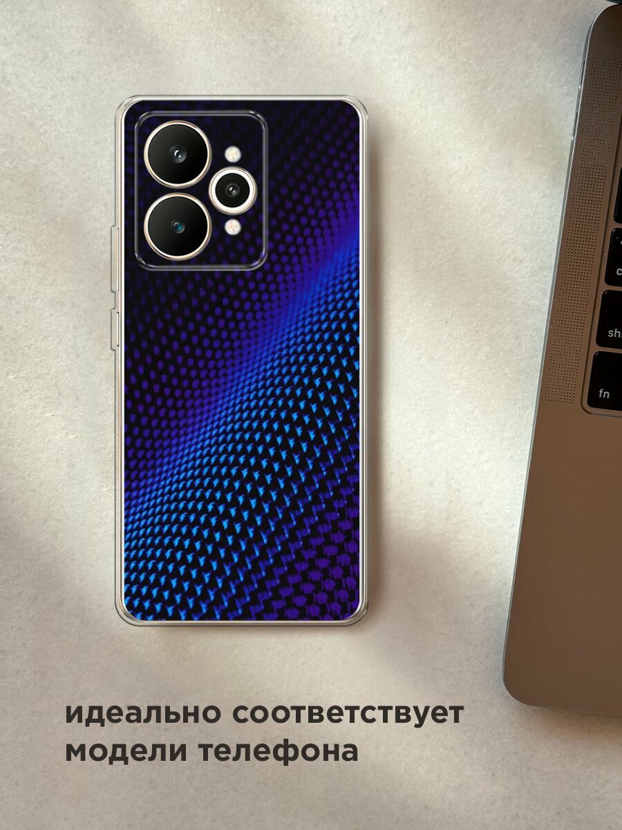 Силиконовый чехол на Realme 15 / Реалми 15 с принтом "Синий карбон" — фото 1