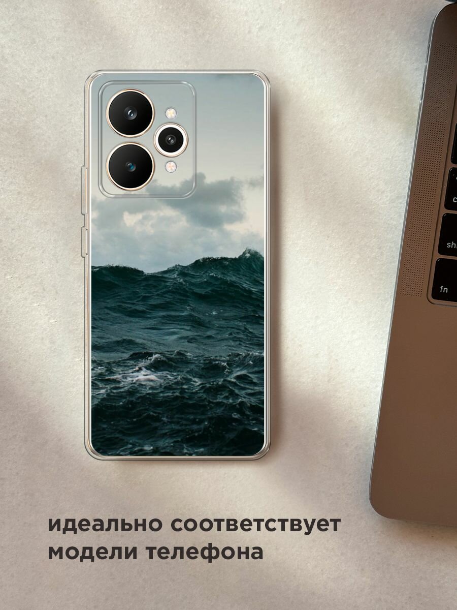 Силиконовый чехол на Realme 15 / Реалми 15 с принтом "Волны 11" — фото 1