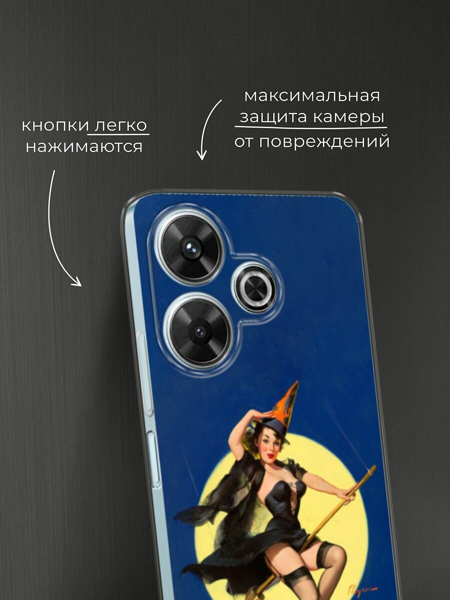 Чехол на Xiaomi Redmi Note 13R/Redmi 13/Poco M6 4G/M6 Plus с принтом "Pin-Up Witch" — фото 1