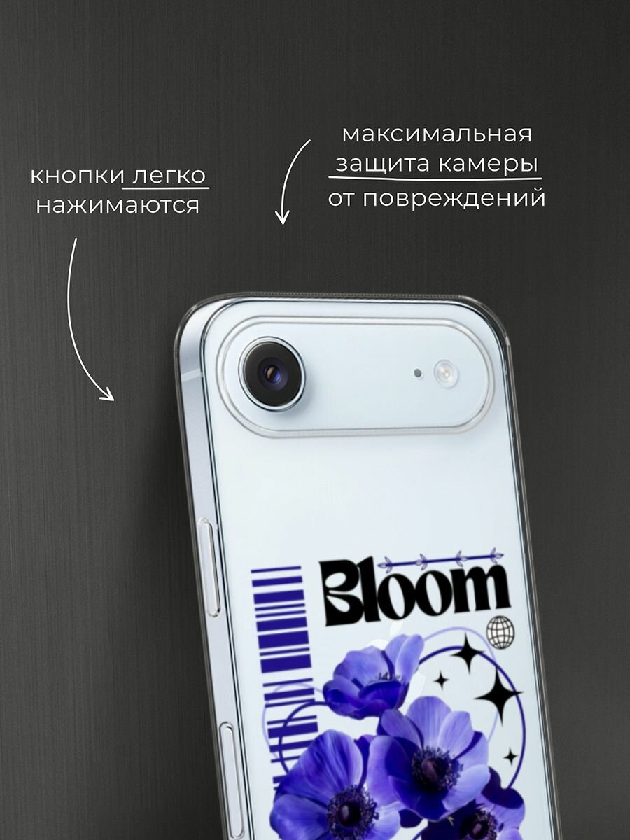 Чехол на Apple iPhone Air / Айфон Айр с принтом "Завораживающие анемоны", прозрачный — фото 1