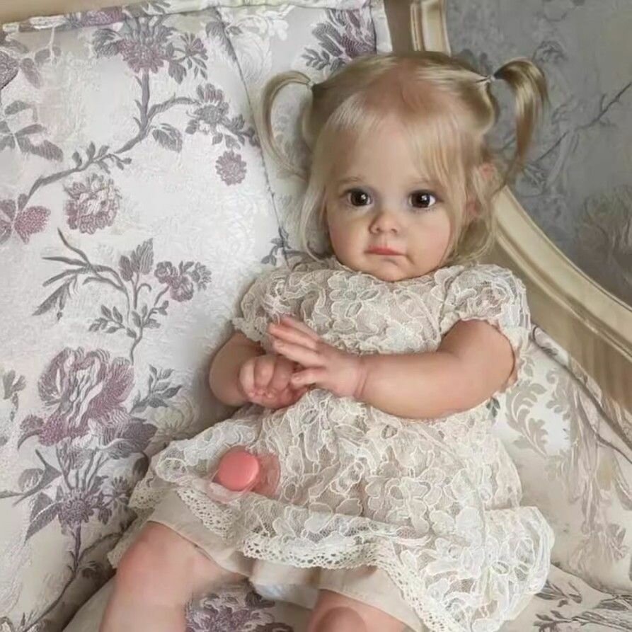 Кукла-реборн, 55см, ткань, реализм, бежевая, с одеждой, сертификатом