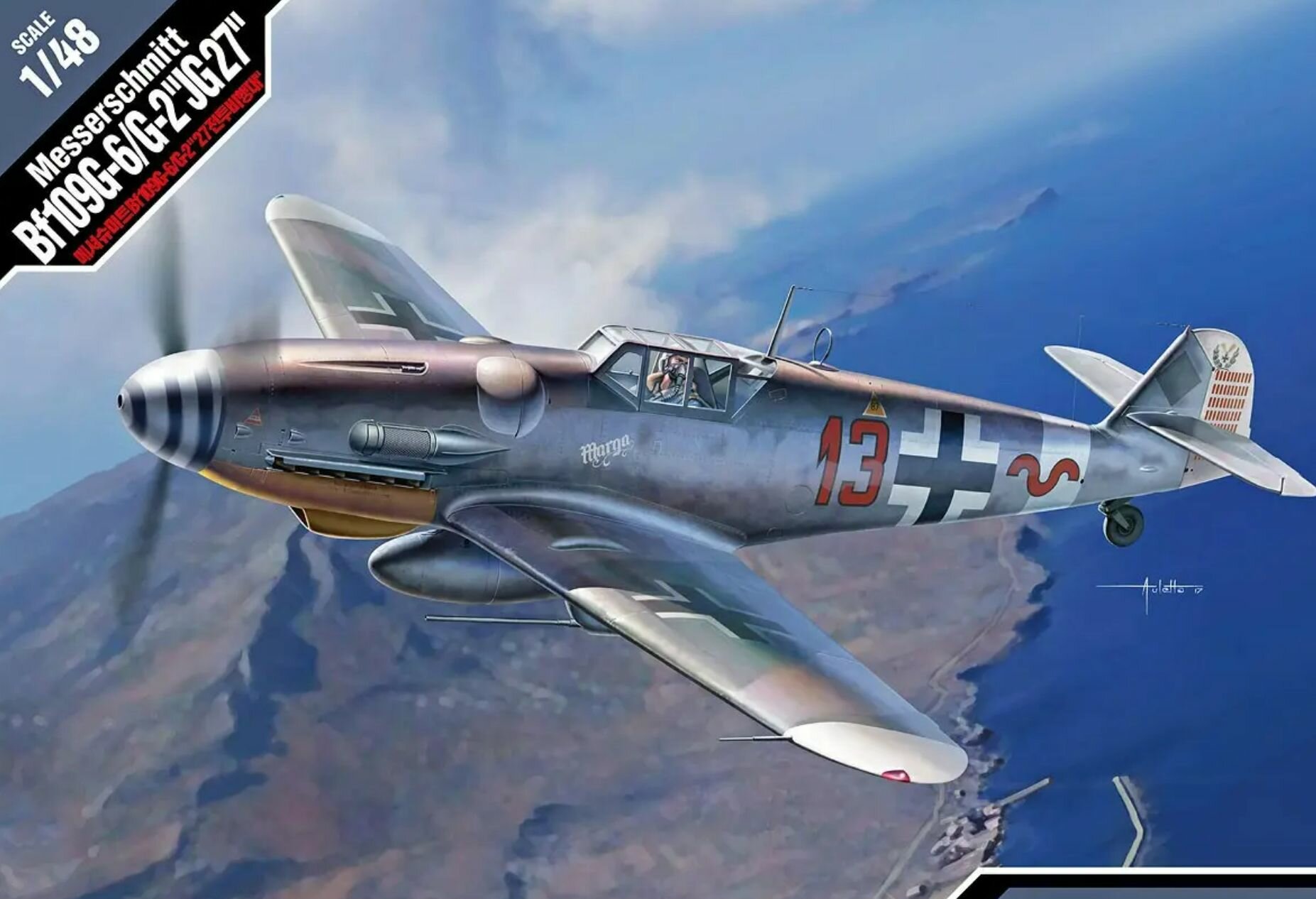 Academy 12321 1/48 Messerschmitt Bf109G-6/G-2 JG27 сборная модель самолета