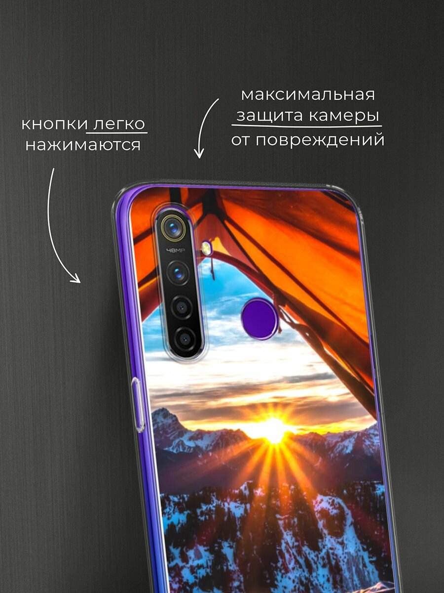 Силиконовый чехол на Realme 5 Pro / Реалми 5 Про с принтом "Горы 7" — фото 1