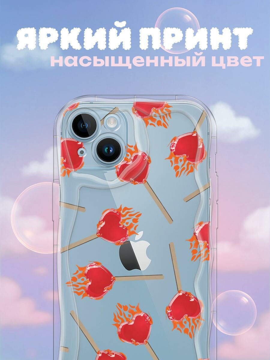 Чехол на Apple iPhone 14 / Айфон 14 с принтом Горящие леденцы 2 — фото 1