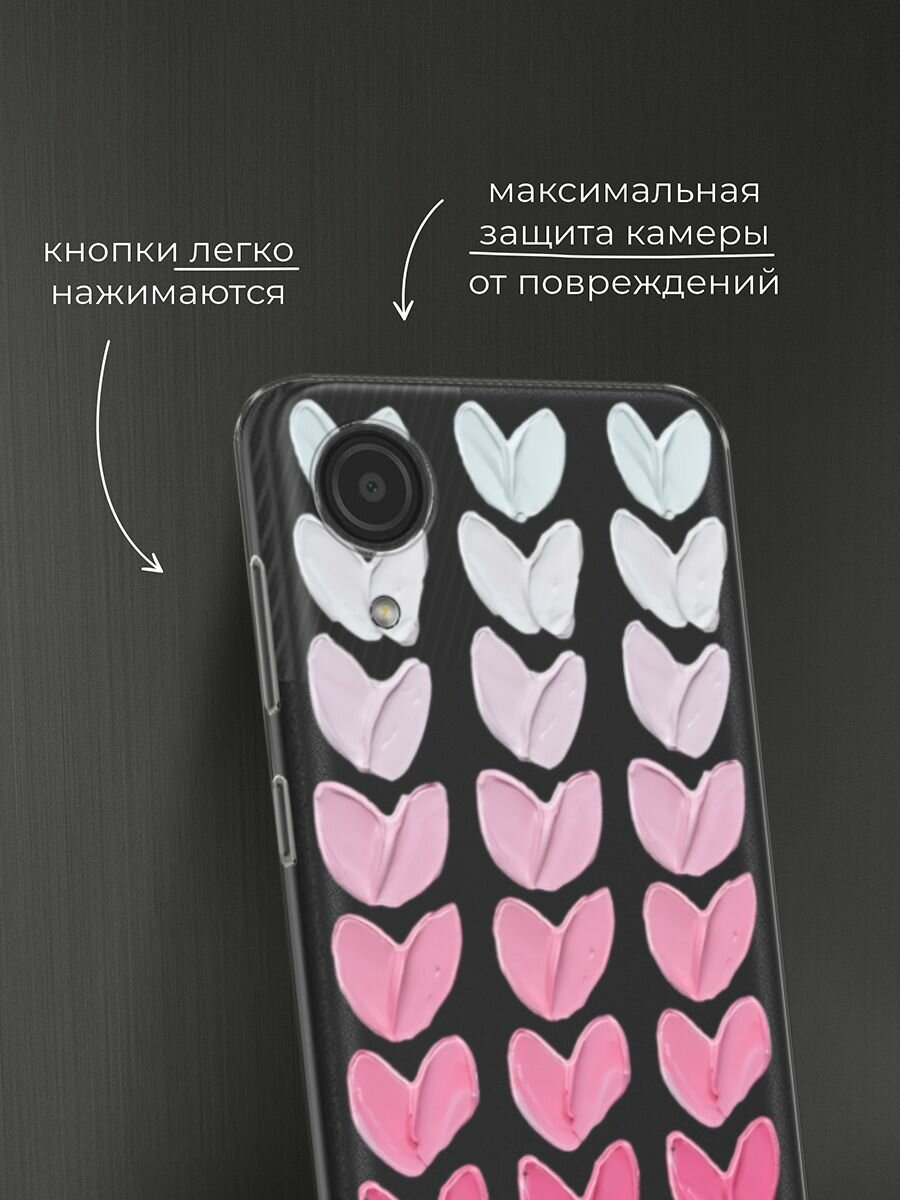 Чехол на Samsung Galaxy A03 Core / Самсунг Галакси А03 Core с принтом "Градиент из сердечек" — фото 1