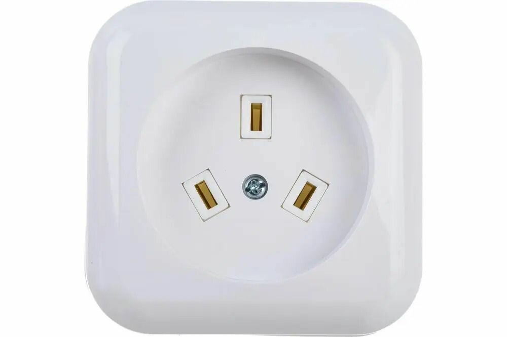 Розетка БелТИЗ с вилкой, штепсельная, наружная, 3-контактная, 250В