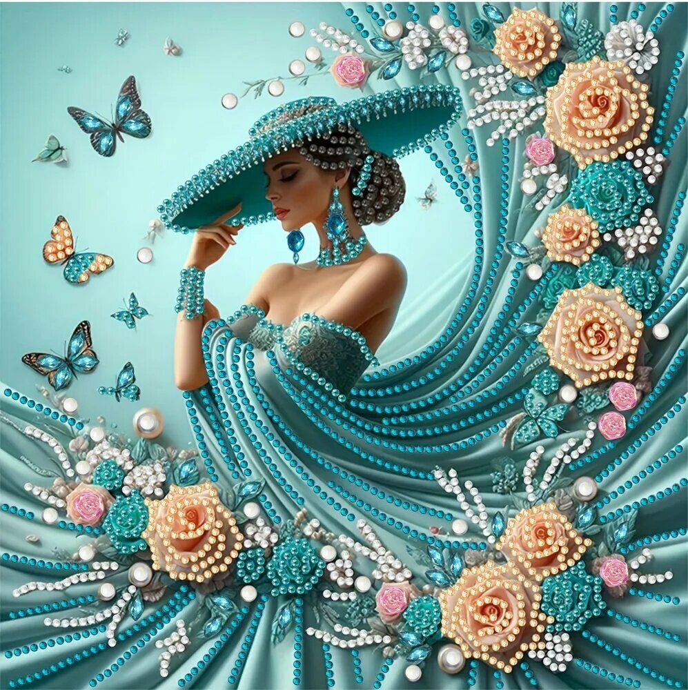 Круглая алмазная картина из смолы с бриллиантами, серия персонажей, полный бриллиант, 30*30 см