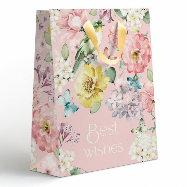 Подарочный ламинированный пакет размер 14,6x11,4x6,4 см с глянцевым покрытием