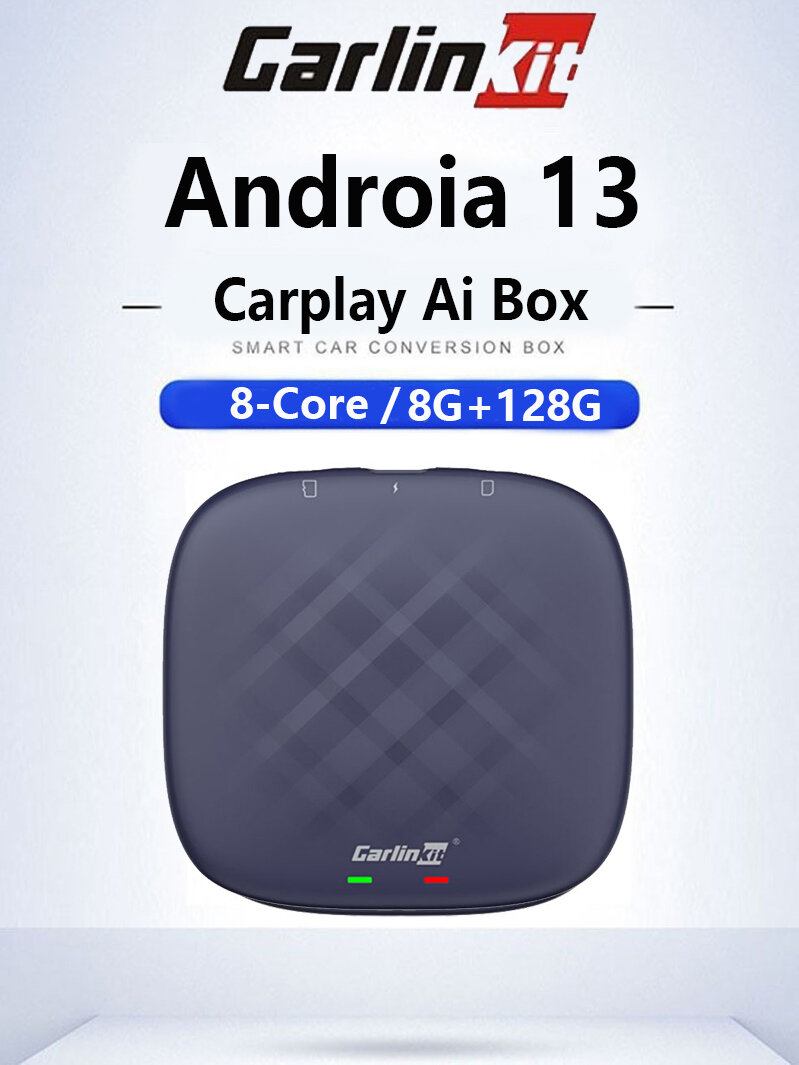 Адаптер Carlinkit CPC200 CarPlay Ai Box (Android 13) 8+128GB — беспроводной CarPlay и Android Auto, Wi‑Fi, Bluetooth, 4G для авто с проводным CarPlay