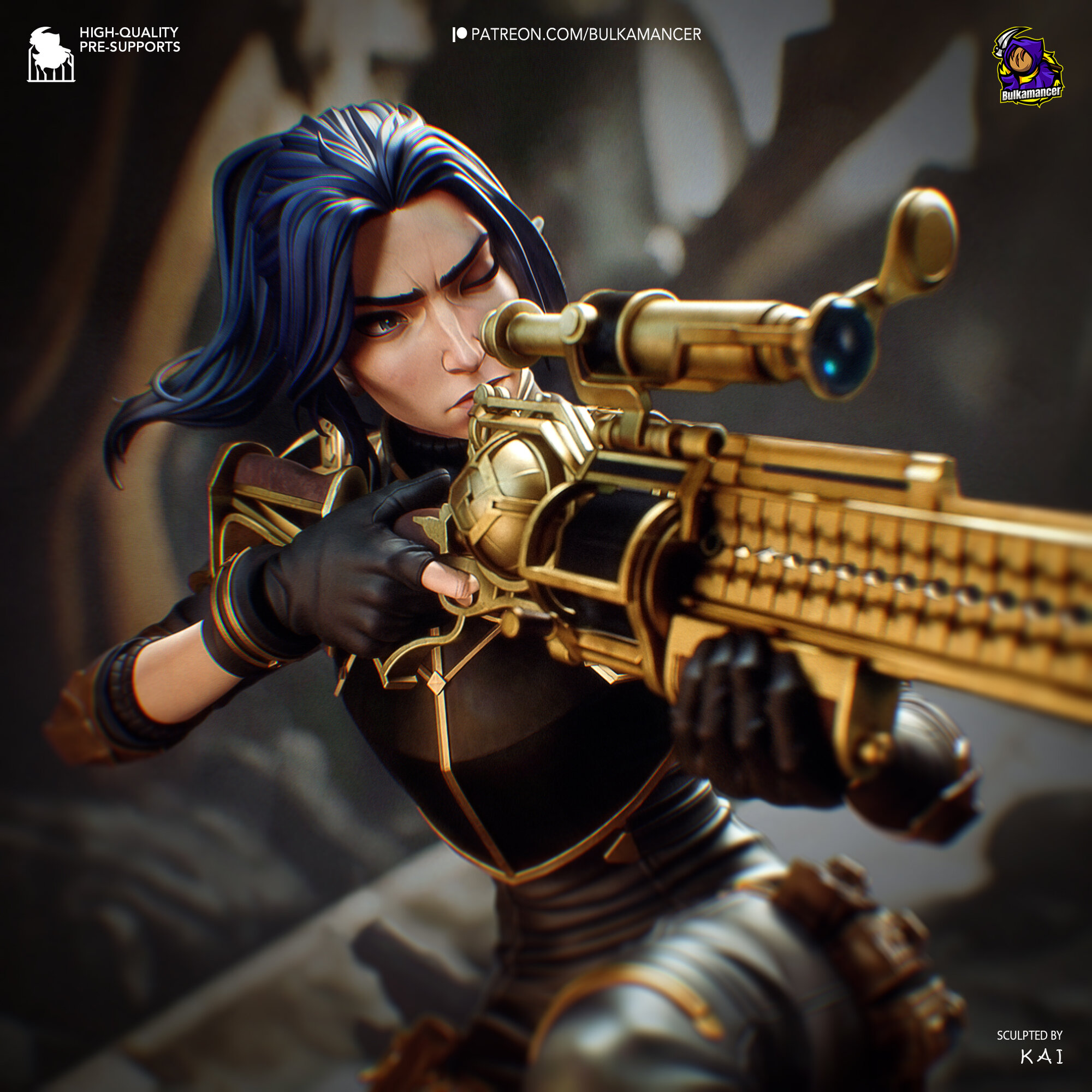Фигурка коллекционная, Caitlyn Arcane League of legends (Кейтлин Аркейн Лига Легенд), 155мм