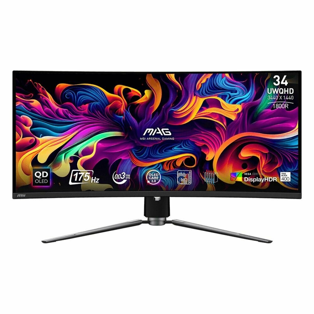 Монитор 34.18" MSI MAG 341CQP QD-OLED Black (QD-OLED, 3440x1