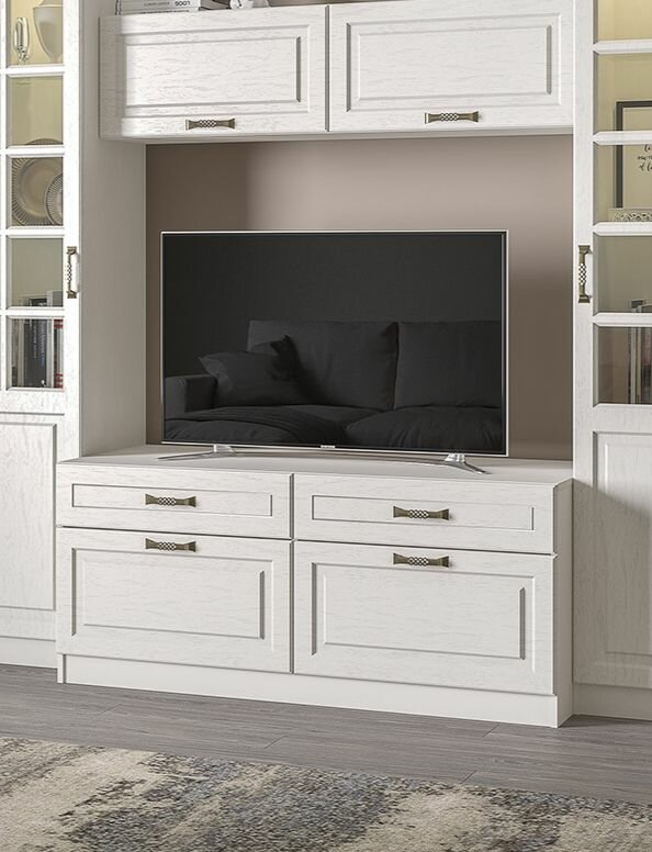 Тумба ARNIKA "Ливерпуль", ЛДСП/МДФ, 4 выдвижных ящика, шариковые направляющие, 140 см x 60,8 см x 49,3 см