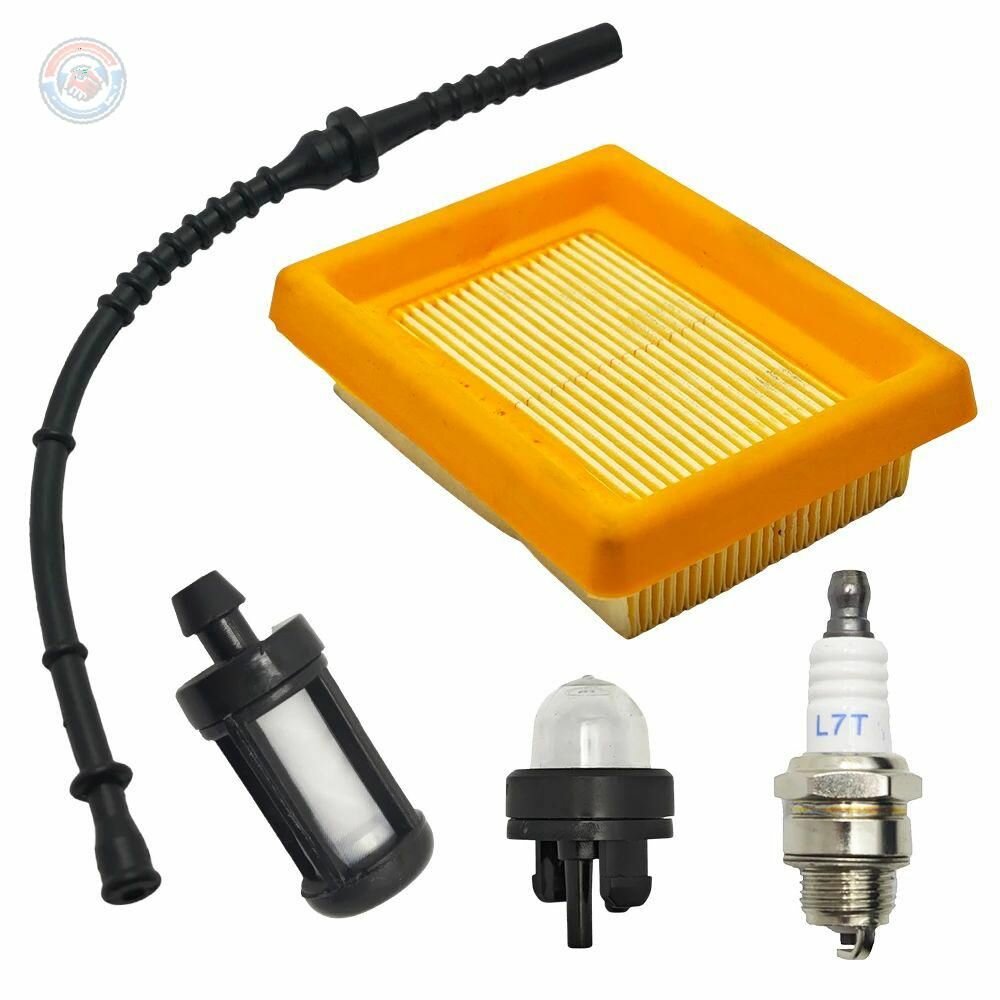 Комплект для обслуживания триммера Stihl FS120-FS450, воздушный и топливный фильтр, шланг, праймер, свеча зажигания, запчасти двигателя