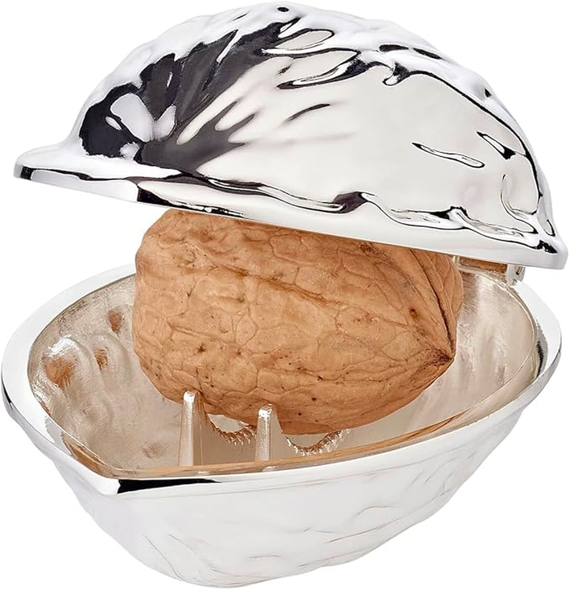 Орехокол Edzard 246_EDZARD, посеребрённый, в форме грецкого ореха, длина 9 см