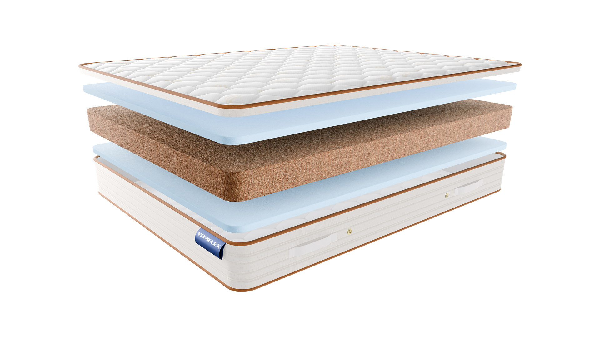 Матрас Vitaflex Foam-Hard Strong 140х200 серии Mix высота 21 см анатомический средней жесткости кокосовый Беспружинный