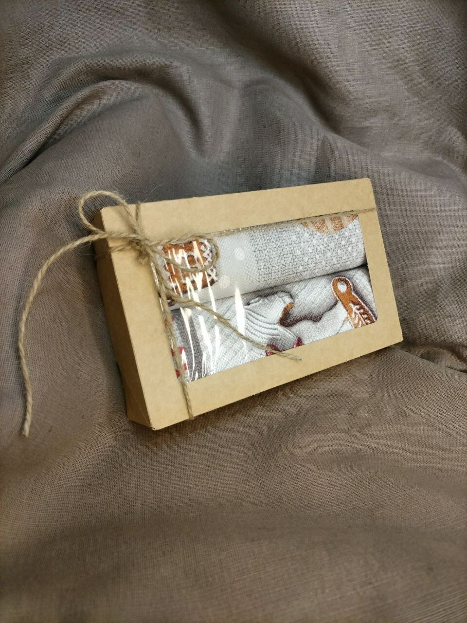 Подарочный набор полотенец "Лапландия", лён/хлопок, 48х48 см, 2 шт.