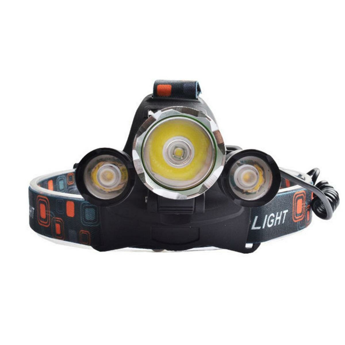 3T6 Glare Led Charger Headlight 30W Long Range Night Fishing Camping Light - Black T6 single lamp