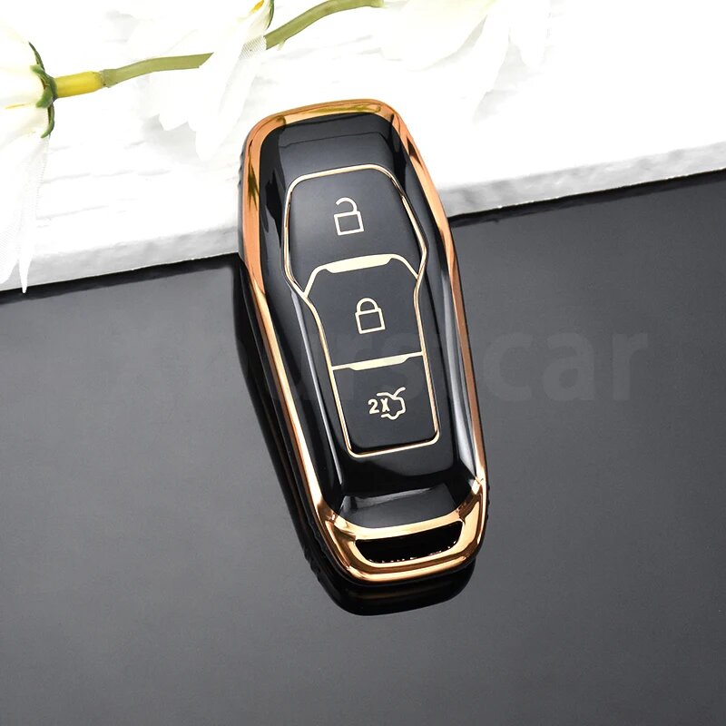 Автомобильный чехол-брелок для Ford F-150 Mondeo Galaxy S-Max Explorer Ranger 2015 black cover(GLD)