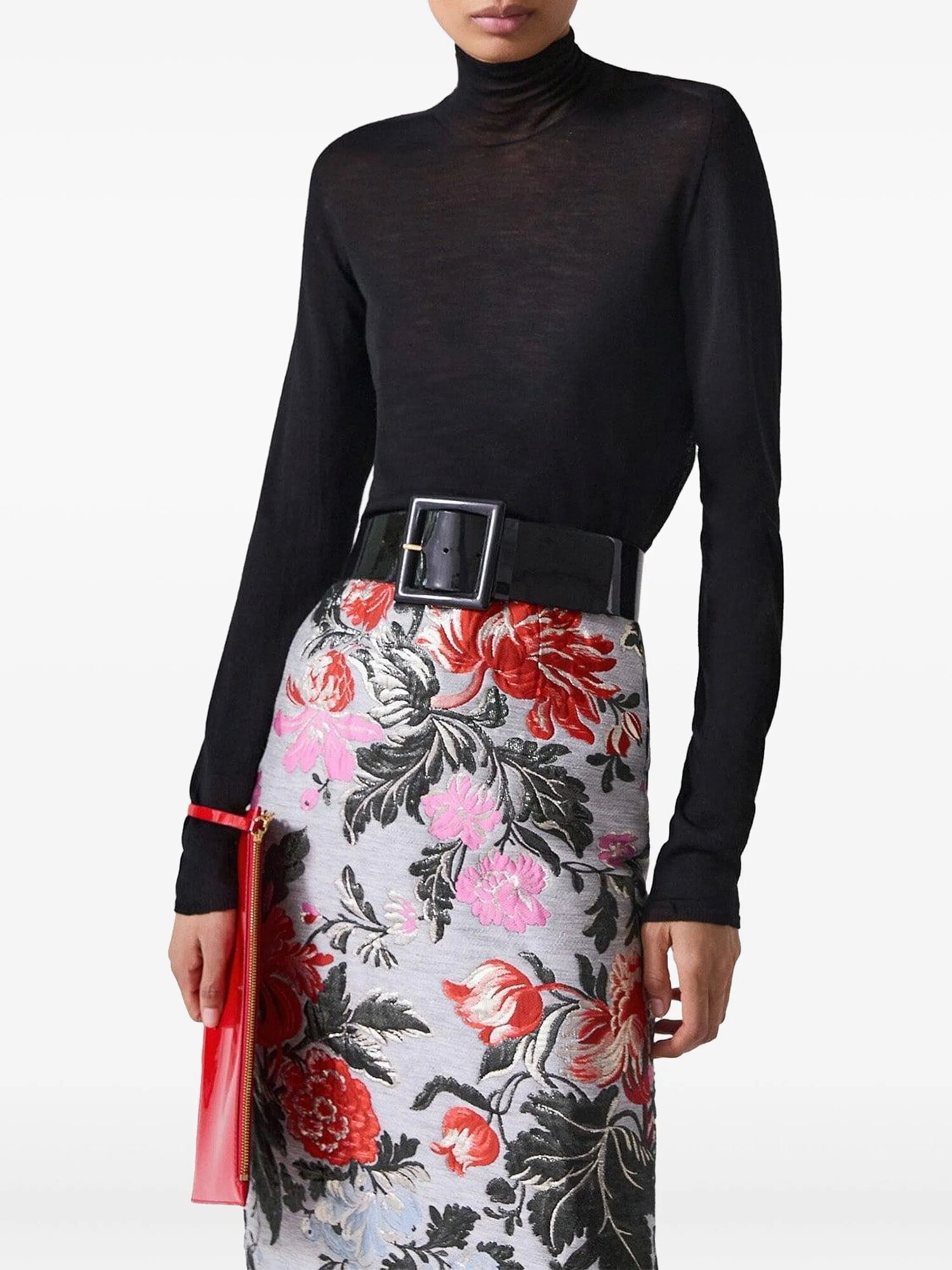 Топ CAROLINA HERRERA Sheer turtleneck top, размер 46 — фото 1