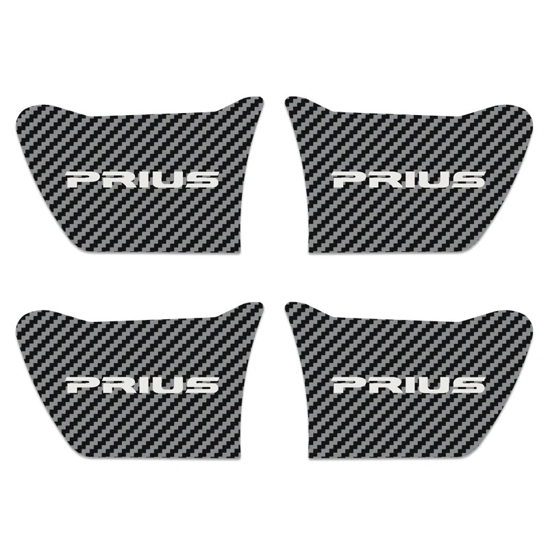 Наклейки на дверные ручки Toyota Prius 30, карбон Style 1 Carbon, 4 шт.