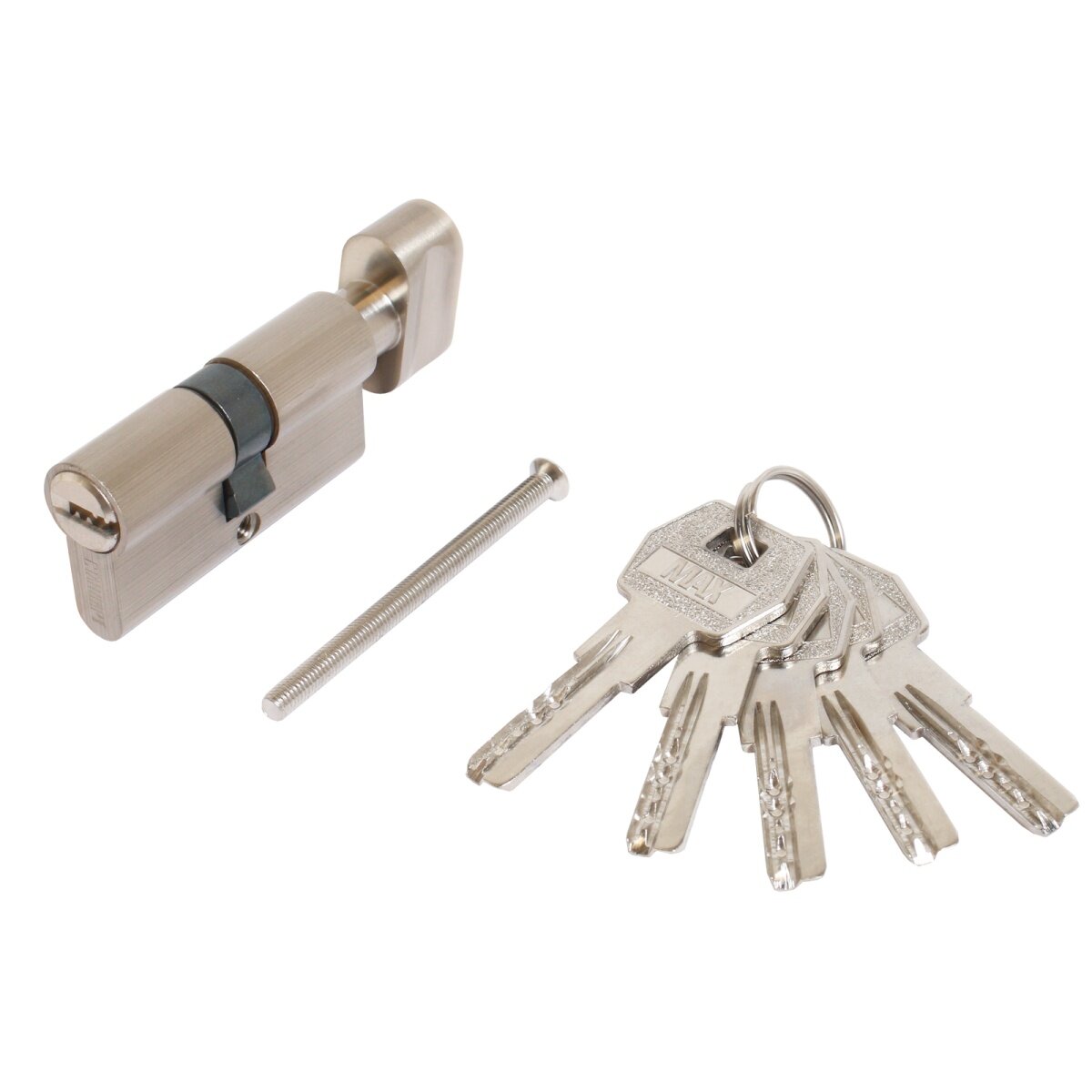 Механизм цилиндровый Стандарт MAX 60 (30х30В) SN 5кл мат. никель перф. ключ/верт
