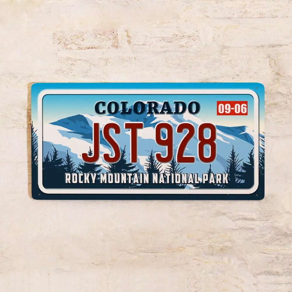 Автономер Колорадо, номера на машину американских штатов для декора стен, оригинальный сувенир США, металл, 15х30 см.
