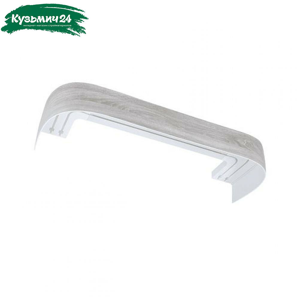 Карниз Галант 7 см двухрядный с поворотами дуб беленый 2,4 м