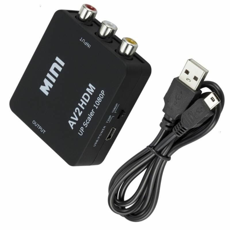 Конвертер аудио и видео с порта AV 3RCA в HDMI1080P-черный