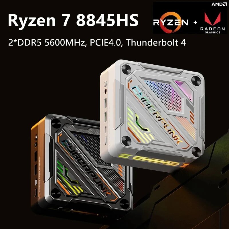 Мини-ПК AMD Ryzen 7 Cyberpunk DDR5 5600 МГц Ryzen 7 7840HS, 32GB DDR5 1TB SSD, ЕС