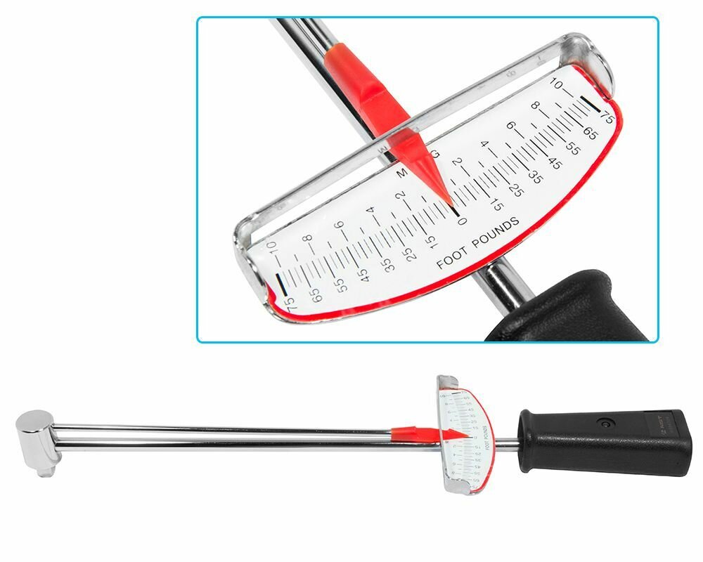 Ключ динамометрический 0-101Нм 3/8" стрелочный автомобильный AIST 16064204 для свечей зажигания и двигателя автомобиля