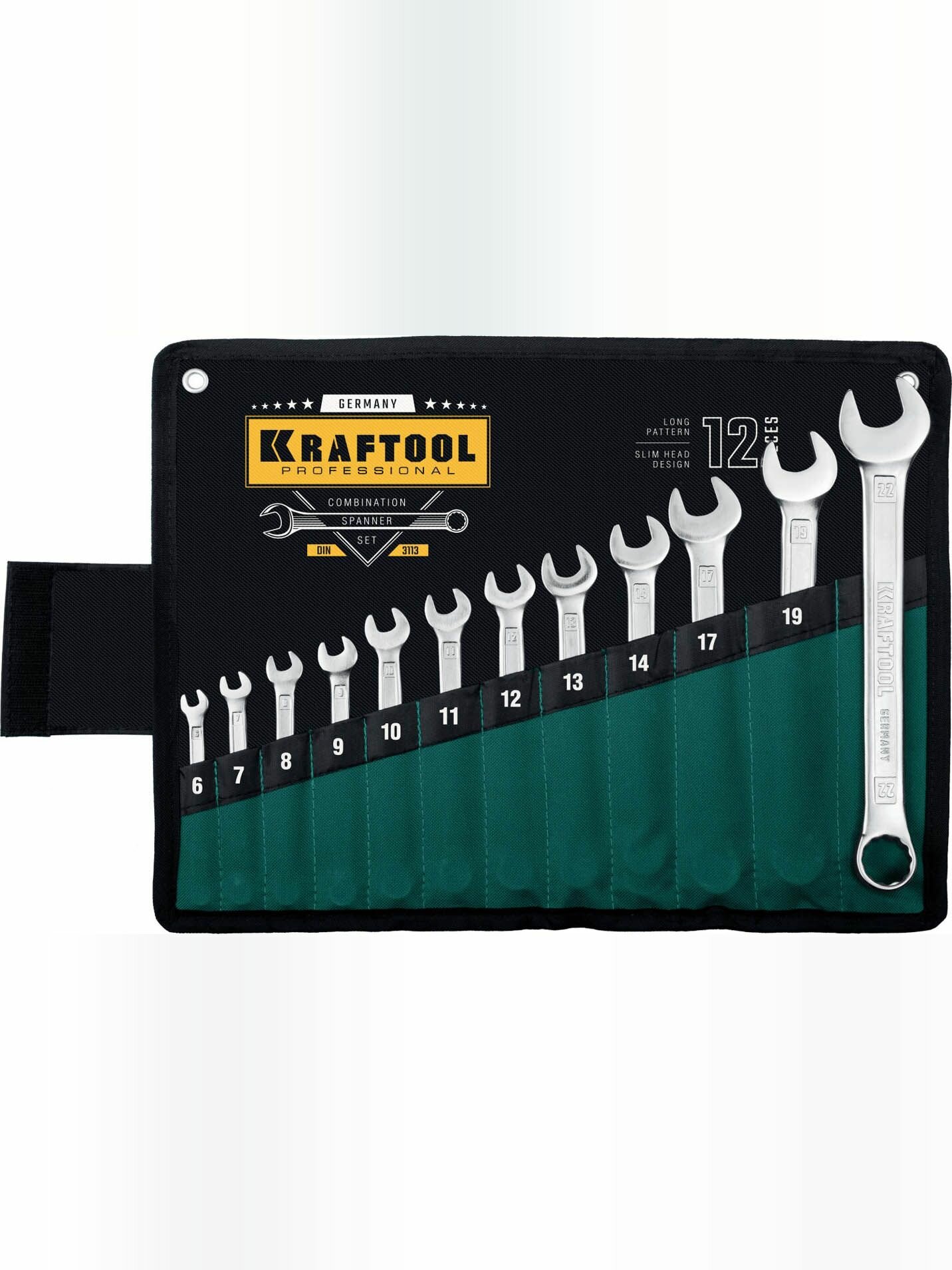 KRAFTOOL 12 шт, 6 - 22 мм, набор комбинированных гаечных ключей 27079-H12_z01