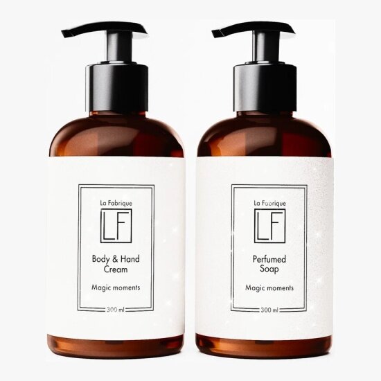 Подарочный набор LA Fabrique парфюмированные мыло и крем для рук и тела Magic moments (молоко с медом), 300 мл