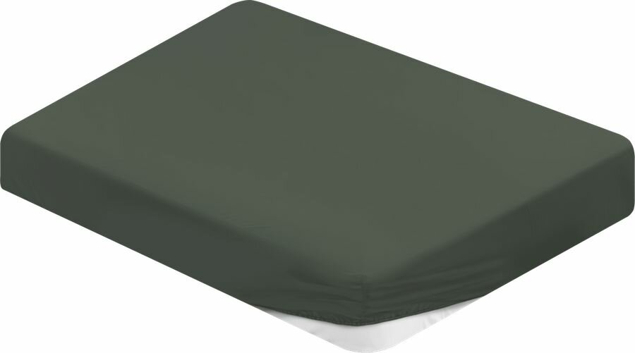 Простыня на резинке HOMECLUB 160x200см+/-3см, сатин, зеленый Арт. HCBS-S-16-EN (Россия)