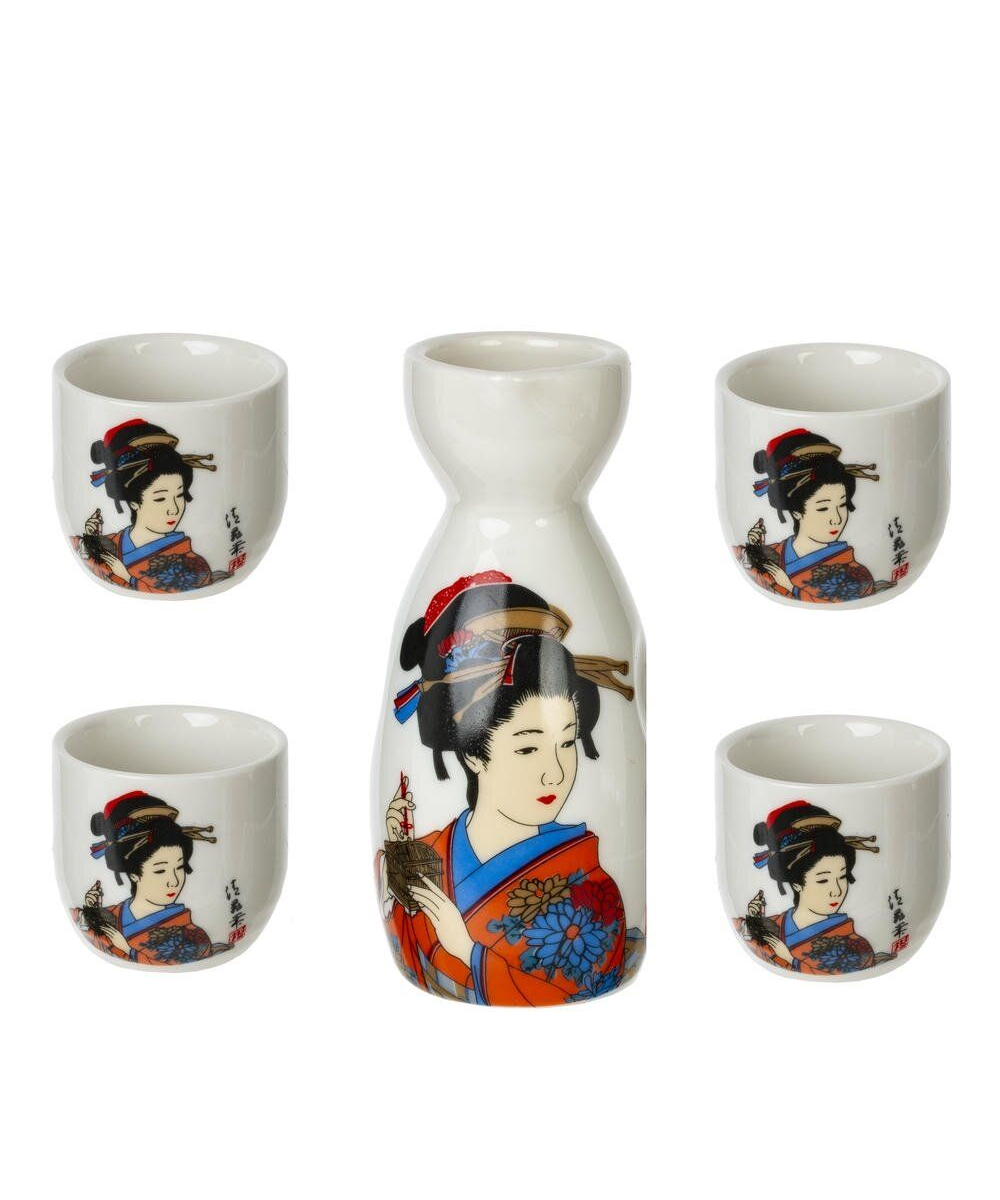 Набор для саке: графин 140 мл и 4 стакана 35 мл, L18,5 W7 H15 см