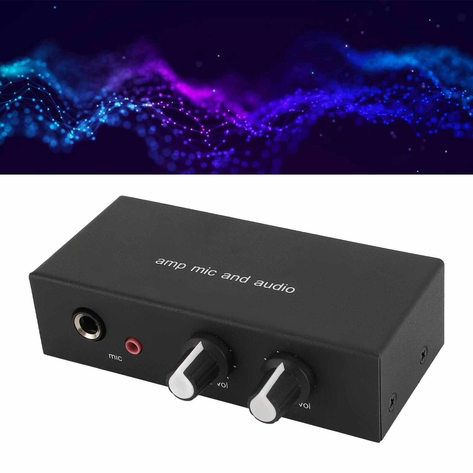 Алюминиевый стерео звуковой предусилитель с тремя выходными портами 6.5мм, динамическим и конденсаторным микрофонами, 3.5мм интерфейсом, усилителем
