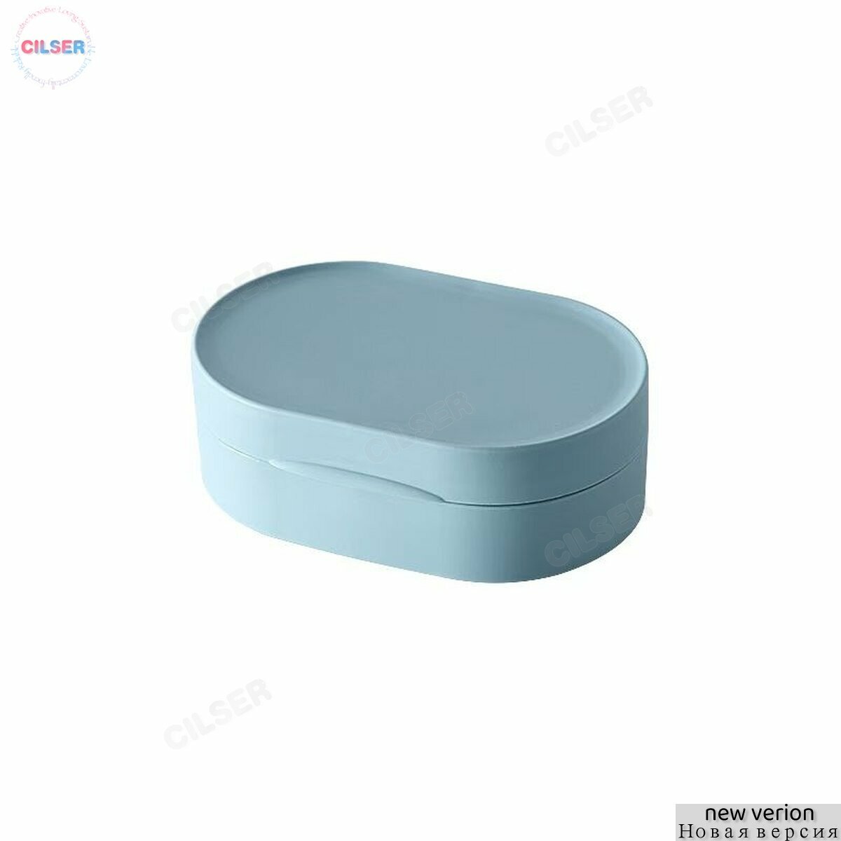 Мыльница с крышкой, мыльница дорожная с крышкой, цвет голубойA