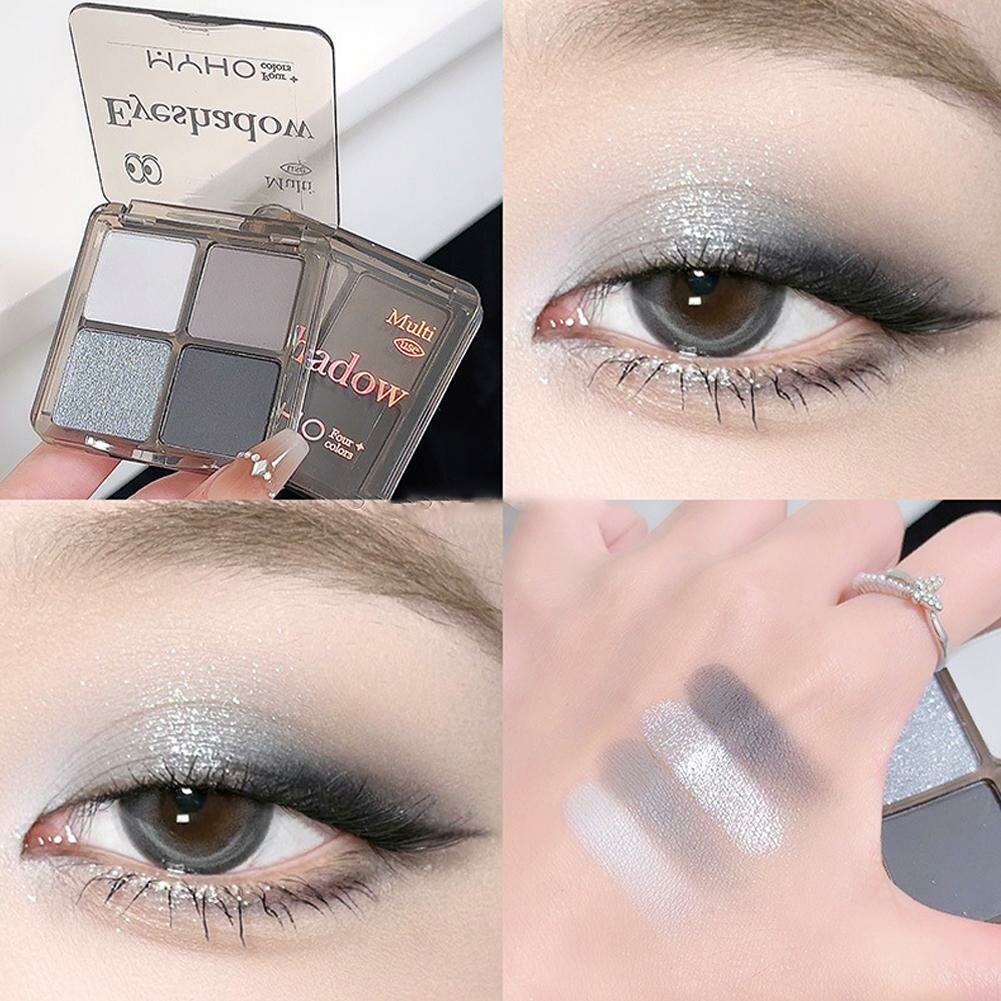 Тени для век палетка матовые и блестящие Eyeshadow Palette 4 Colors