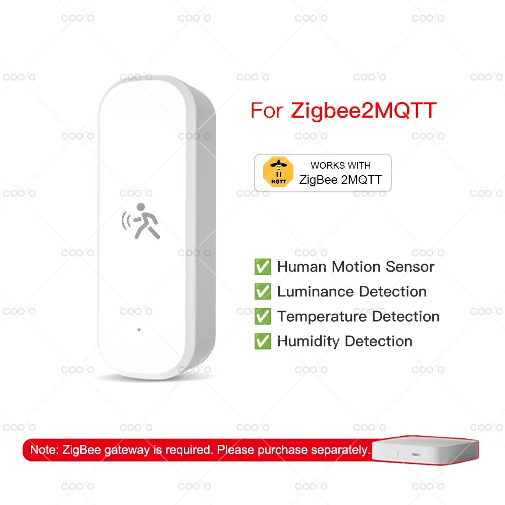 Датчик движения Tuya Zigbee 10G для умного дома For Z2M TH