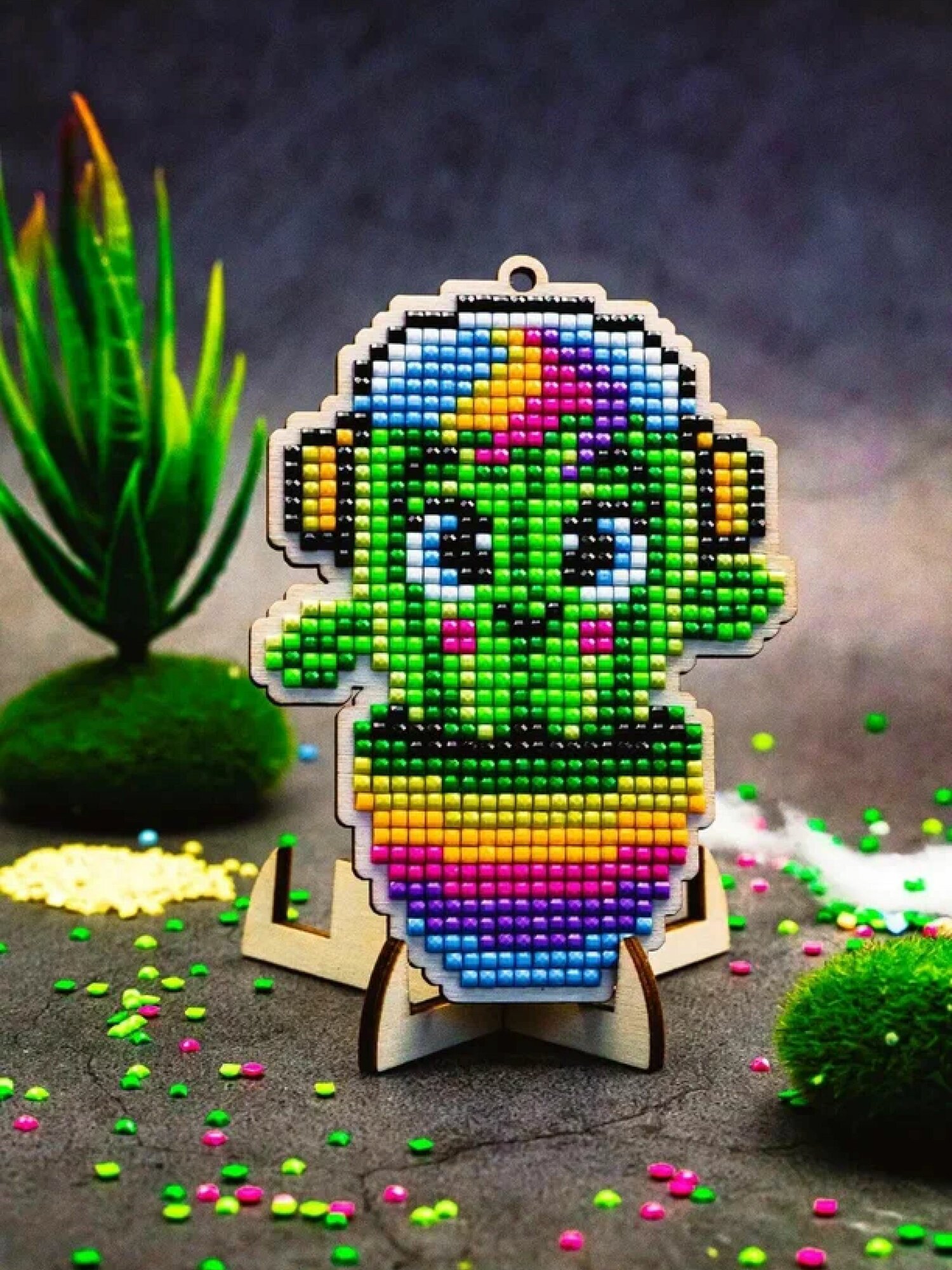 Алмазная мозаика для детей Кактус