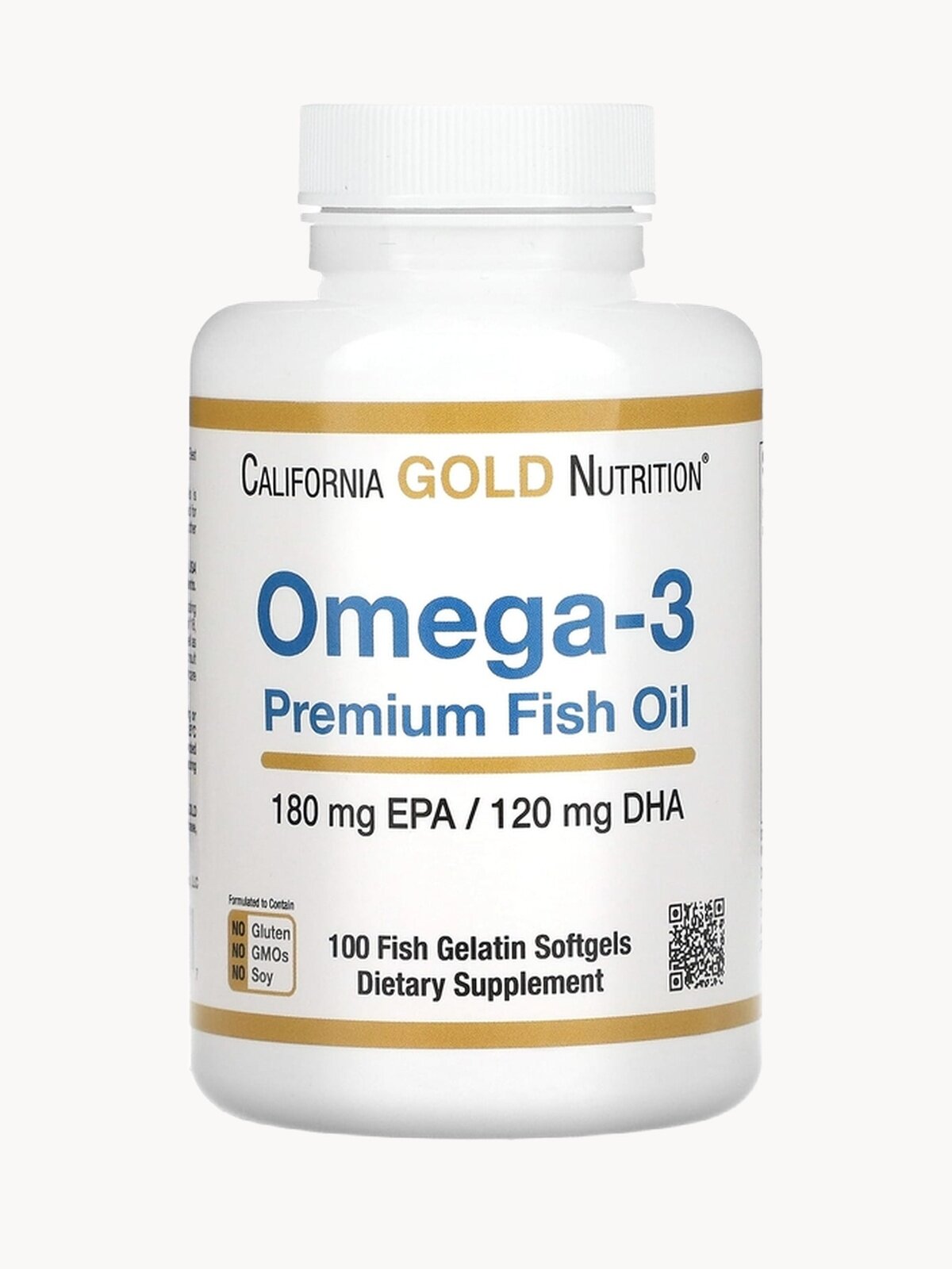 Витамины California Gold Nutrition, Омега-3, натуральный концентрат рыбьего жира, 640мг, 100шт