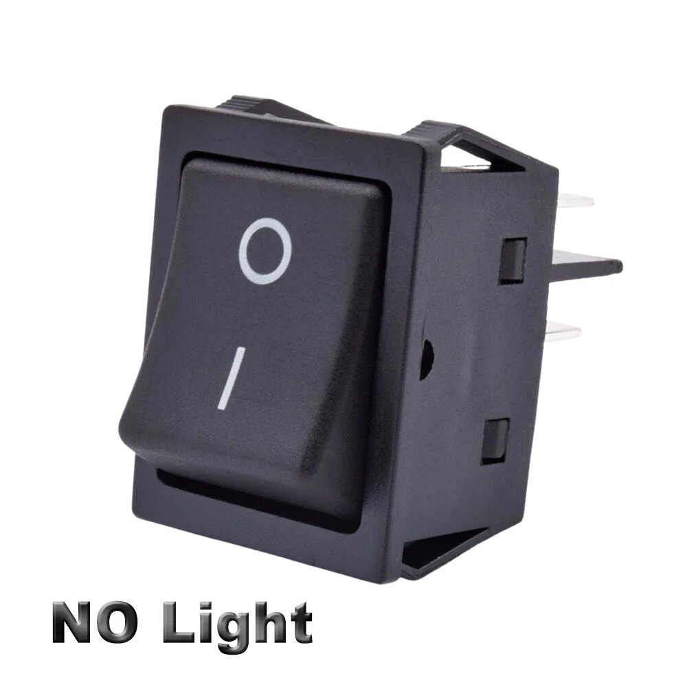 Переключатель KCD4 20A 250VAC, черный, без подсветки