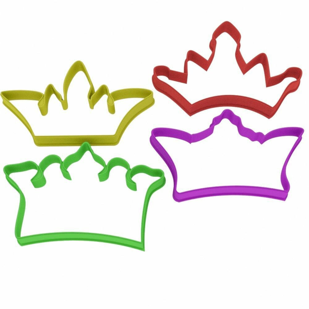 Формочки для печенья и пряников Короны, набор 4 шт.
