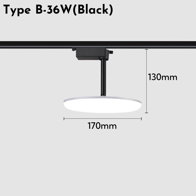Трековый светильник Khelse круглой формы 24/36/50Вт белый/черный Nature White 4000K, Черный, Type B 36W Black