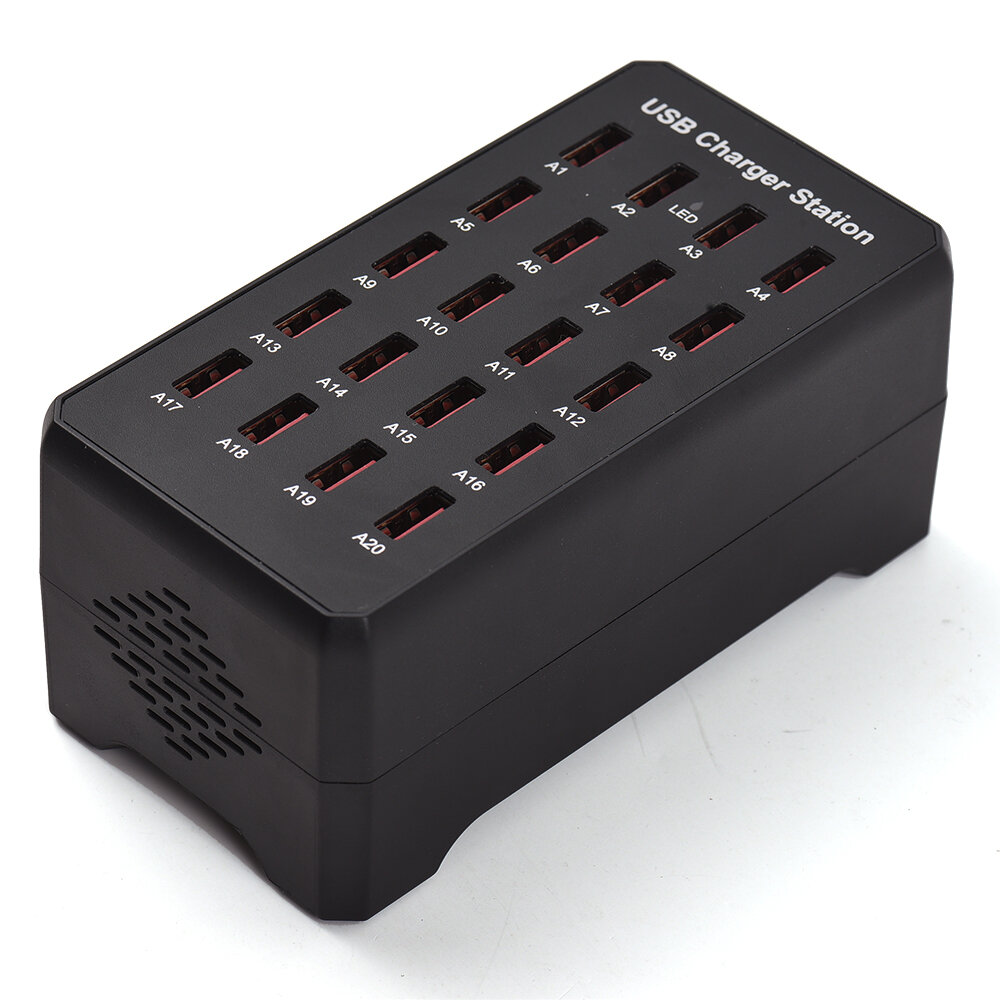 USB C Зарядное устройство Блок Несколько портов 20-порт 100W Smart USB-зарядное устройство быстрое зарядное устройство USB C USB-зарядка для нескольких устройств защита безопасности