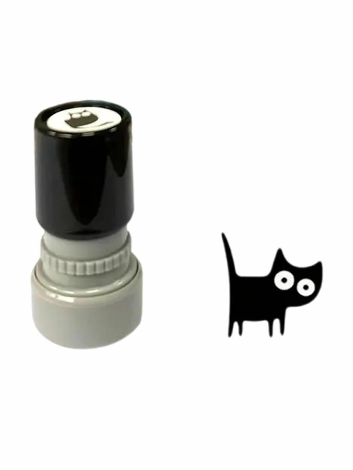 (1 шт.) Милая печать черной кошки - с вертикальным хвостом